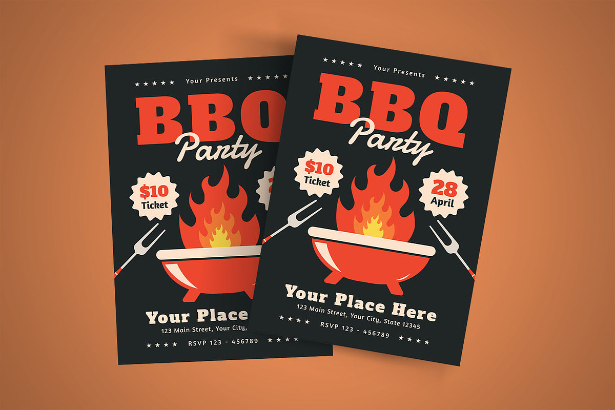 Barbeque Party Flyer Set, a Flyer Template by Pitchlook.Studio