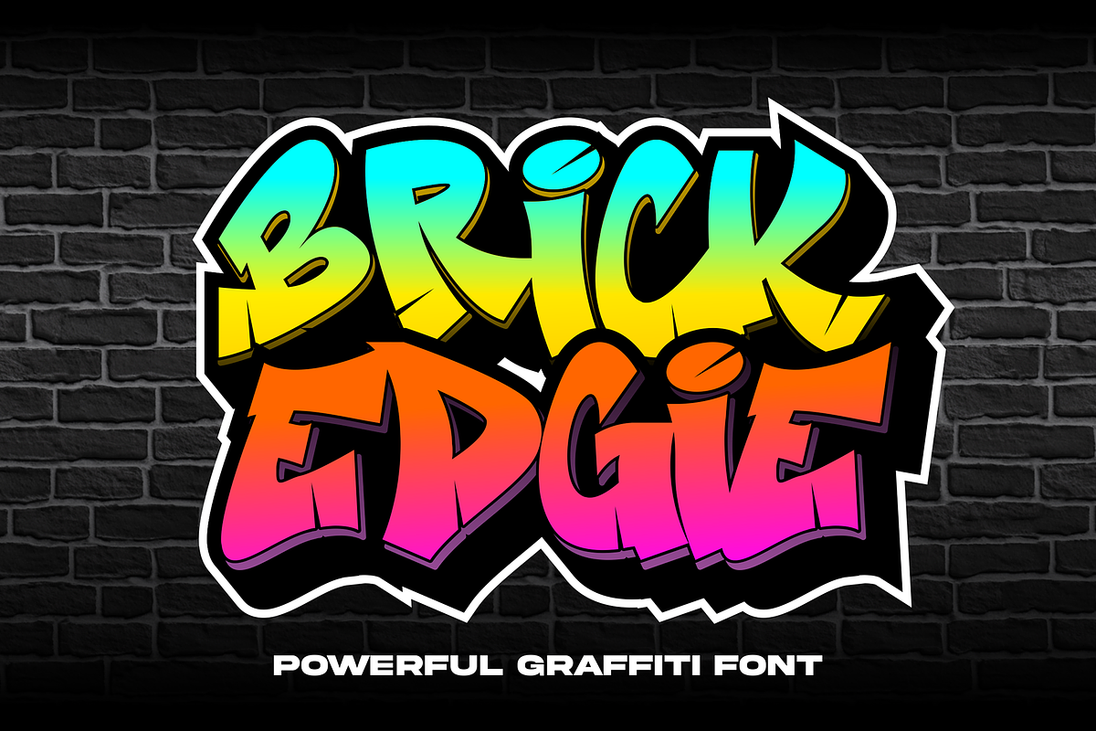 Brick Edgie - Powerful Graffiti Font, a Blackletter Font by figuree studio