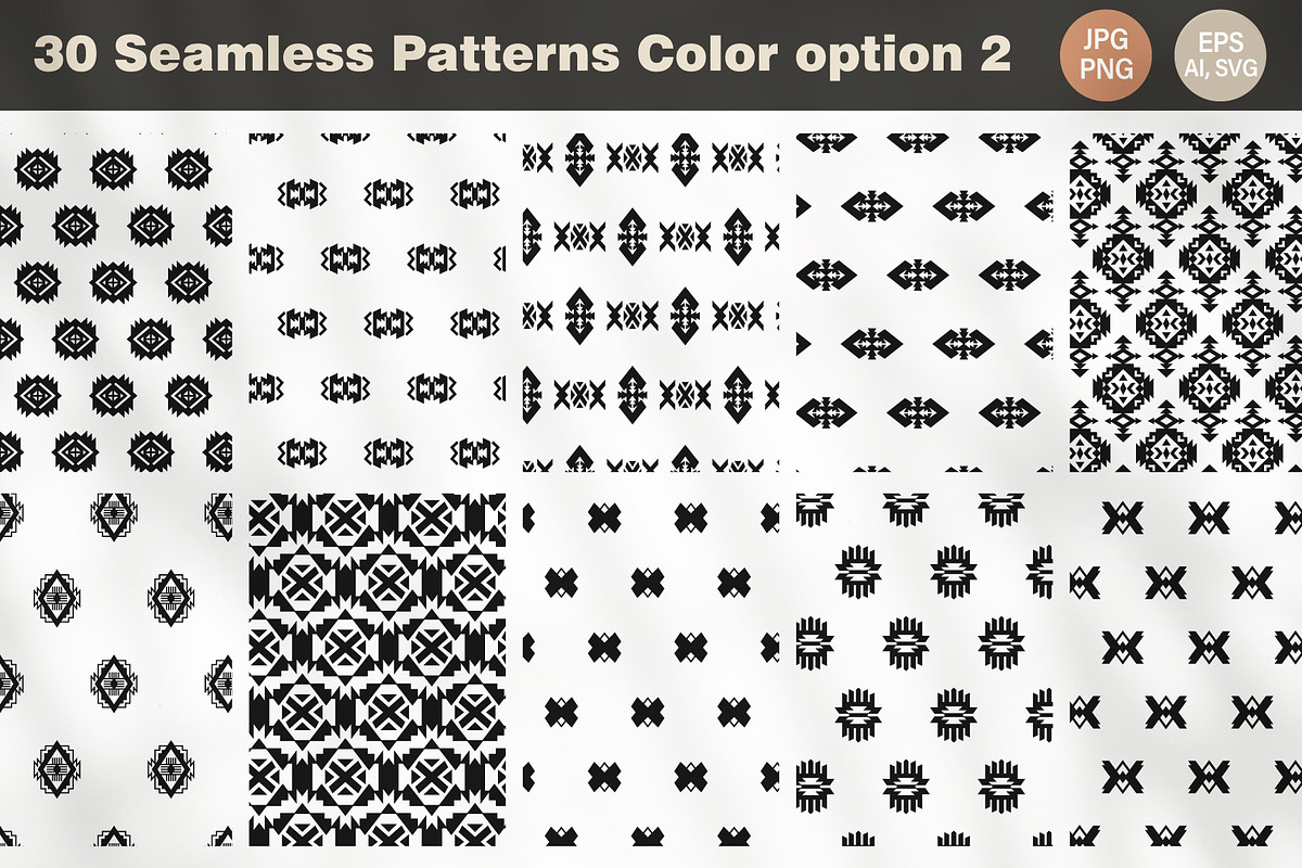 30 Navajo Minimal Vector Patterns, a Pattern Graphic by Katrinelly