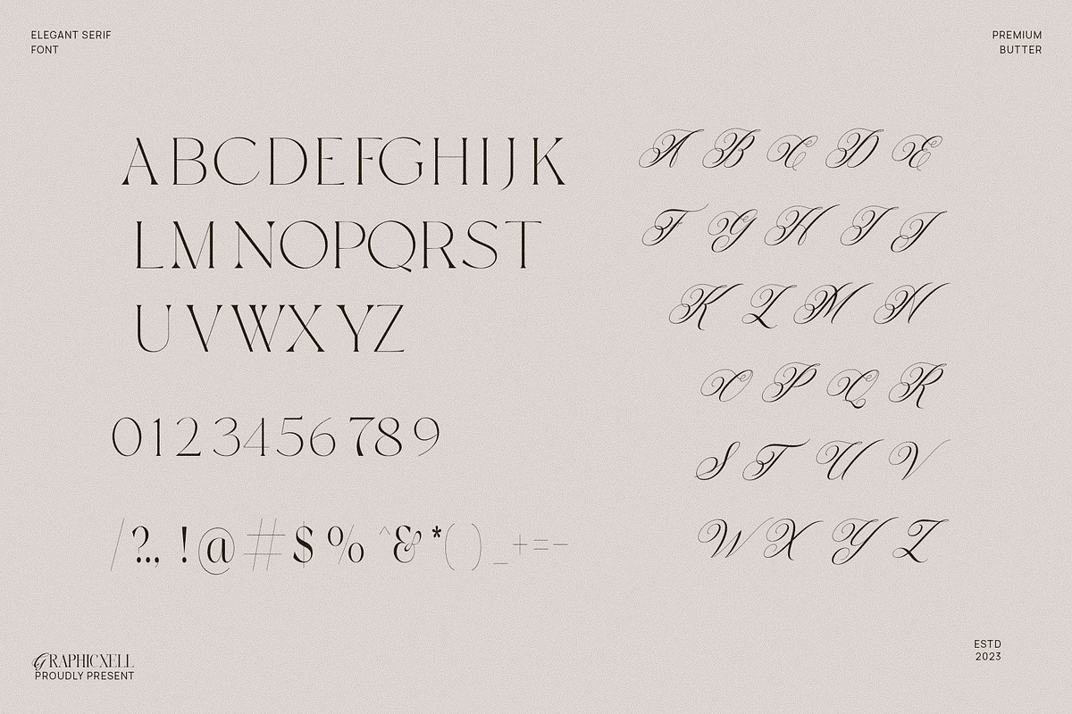 Premium Butter Serif Font by Graphicxell