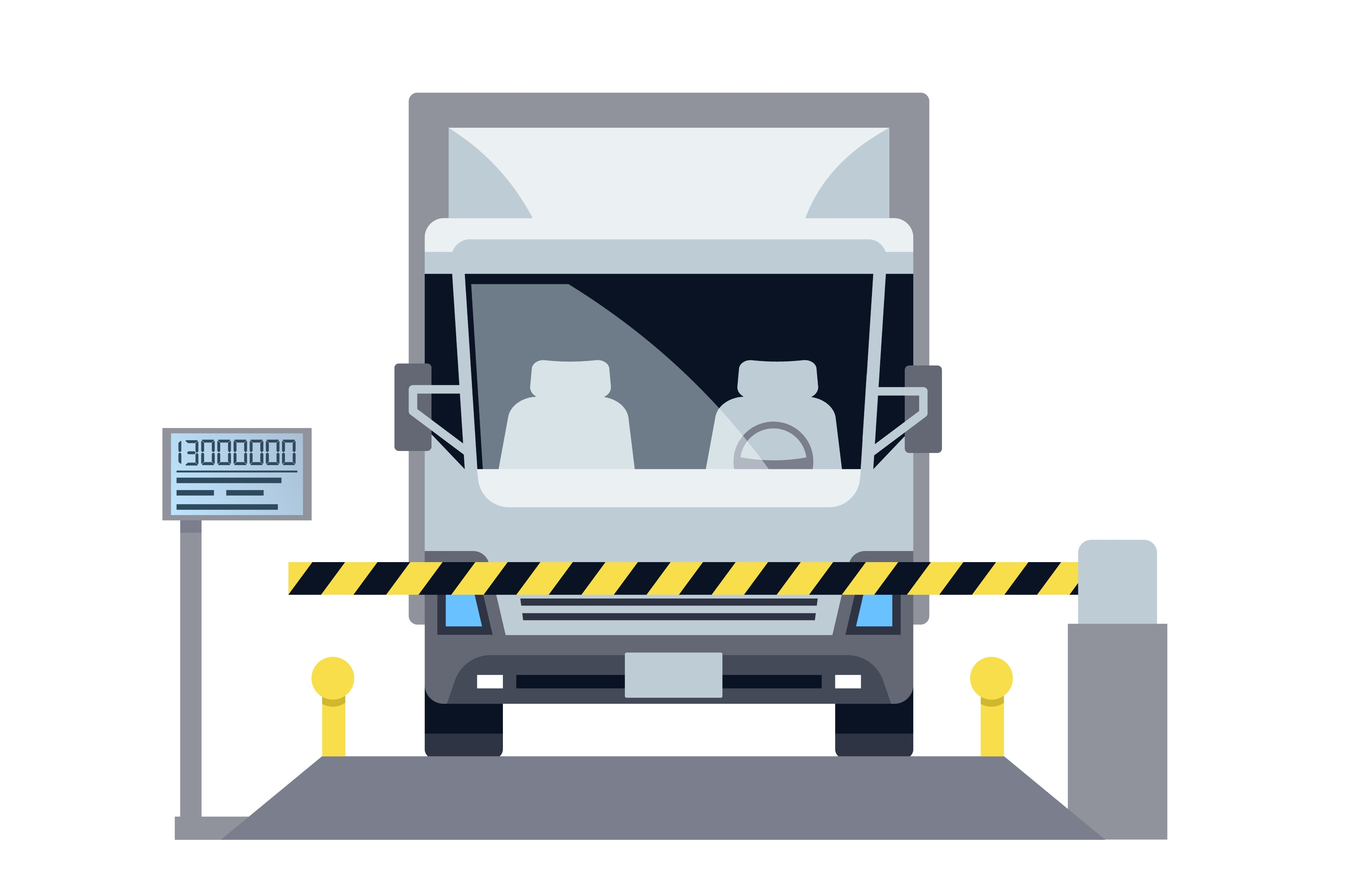 Truck on special scales. Control, a Transportation Illustration by ...