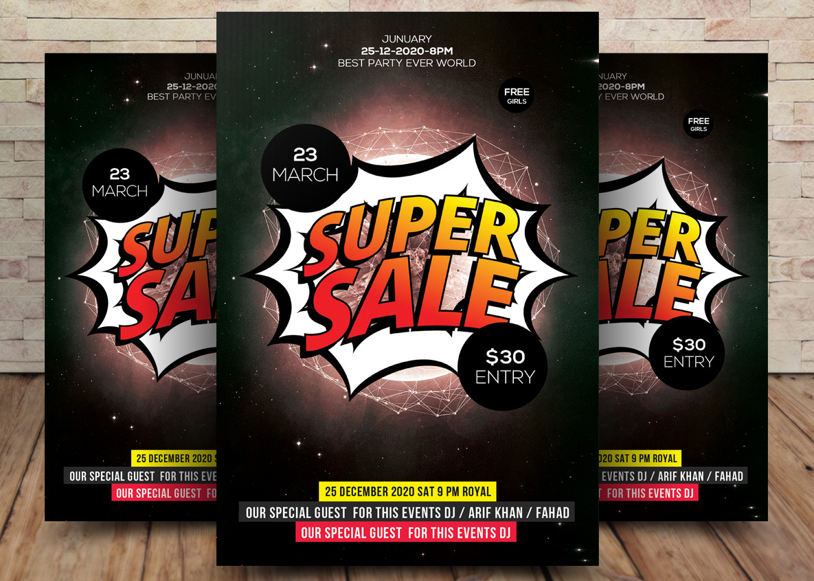 Super Sale Flyer Template, a Flyer Template by graphicforest