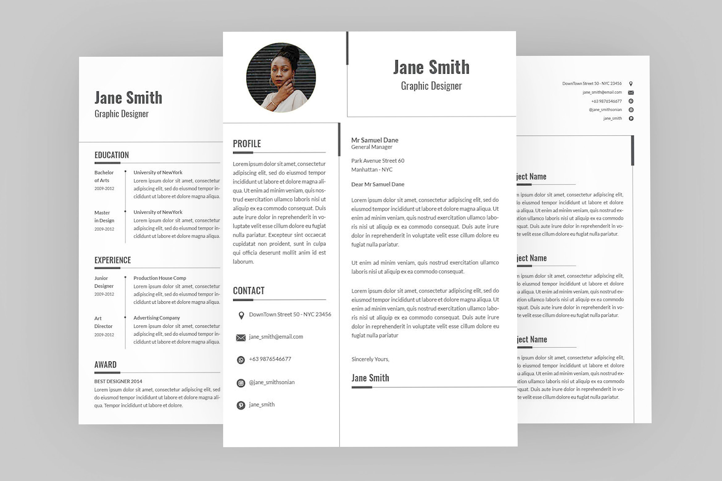 white CV Resume Designer, a Resume Template by AQR Studio | Creative Market