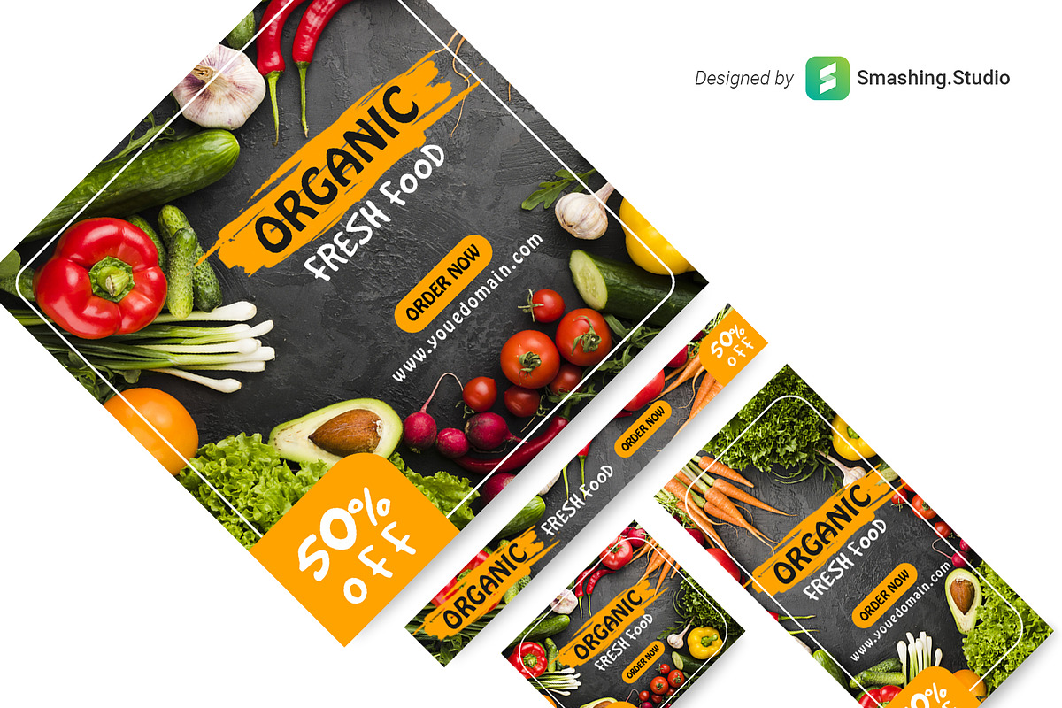 Organic Food Banner Set Template, a Templates & Theme by Smashing_Studio