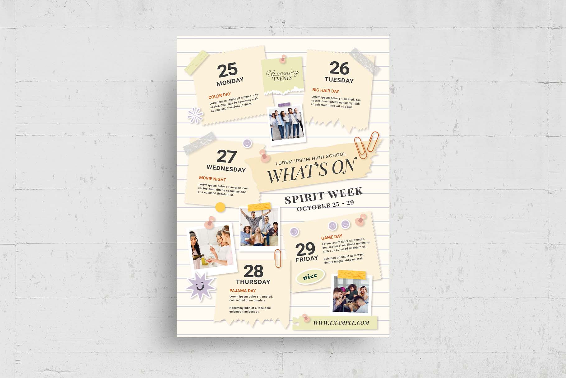 Spirit Week Flyer Poster Template, a Flyer Template by BrandPacks