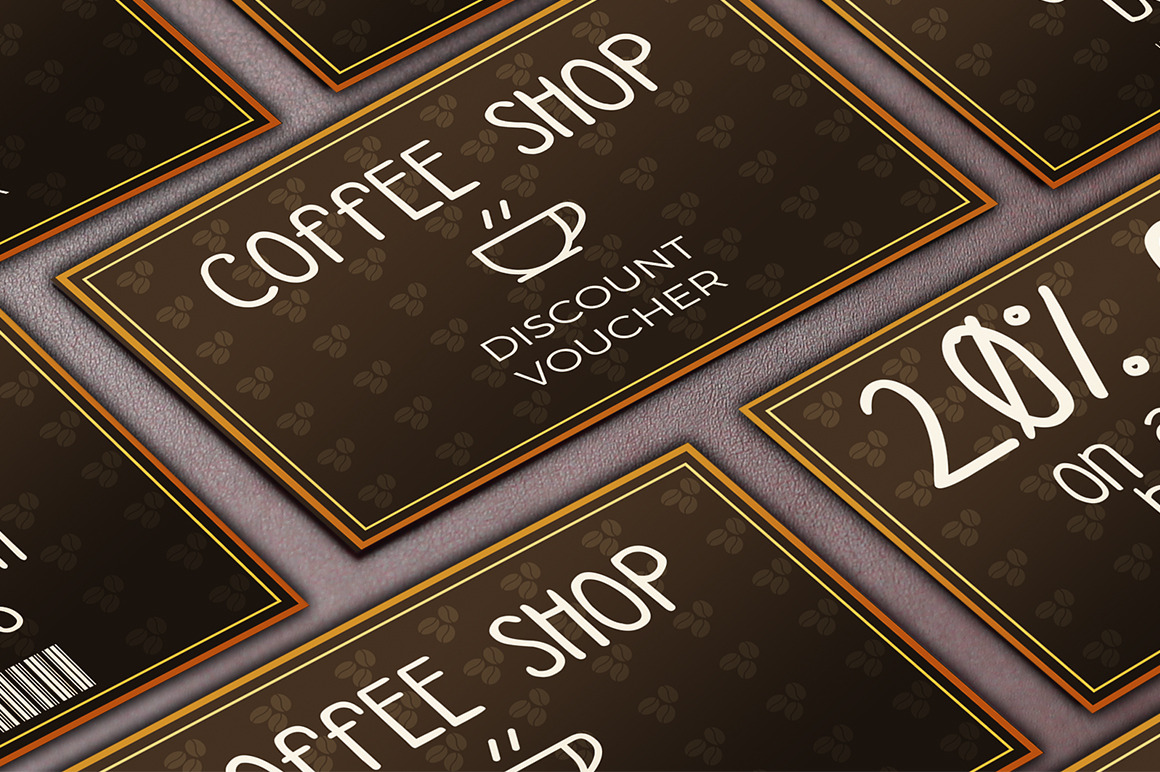Coffee Shop Discount Voucher, a Card Template by Konakchiev