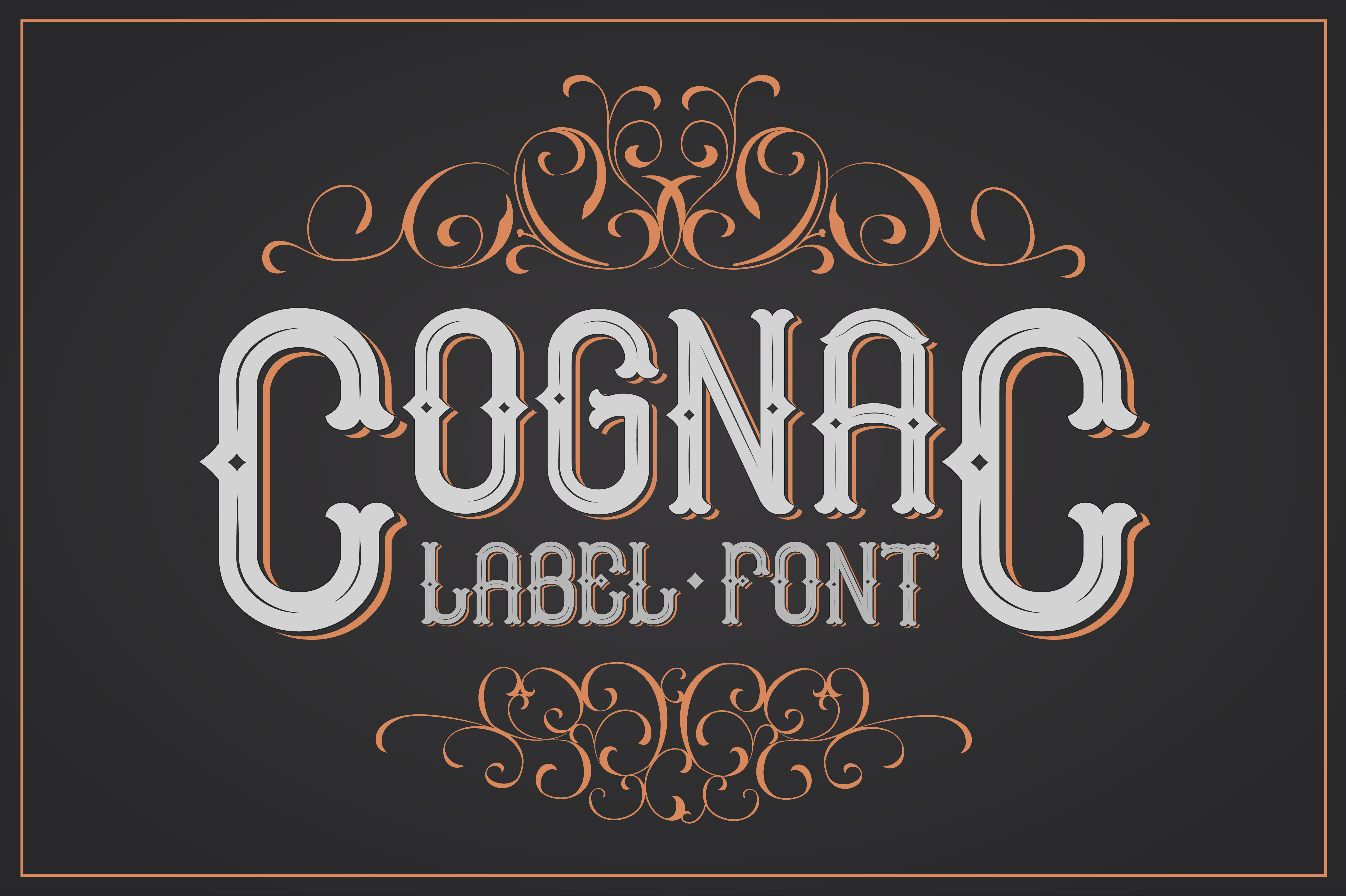 Cognac. Font for label, a Symbol Font by Fractal fonts & graphics