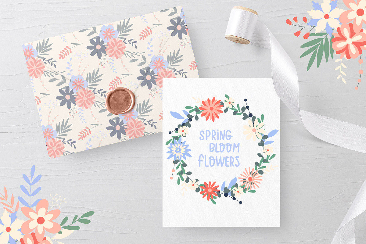 Spring bloom wild flowers | Creative Market