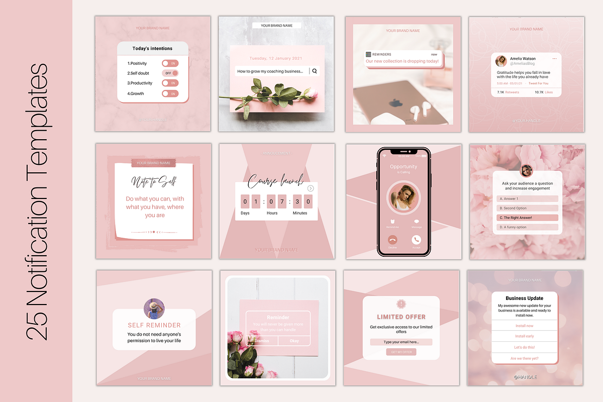 Instagram NOTIFICATION Post Templates