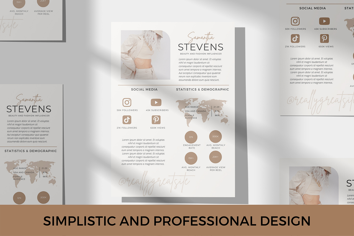 2 Page Media Kit Template - Boho