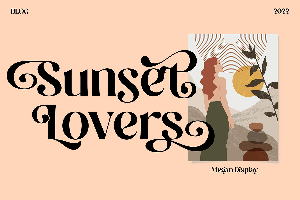 Megan Display Font, a Sans Serif Font by INKSUN™