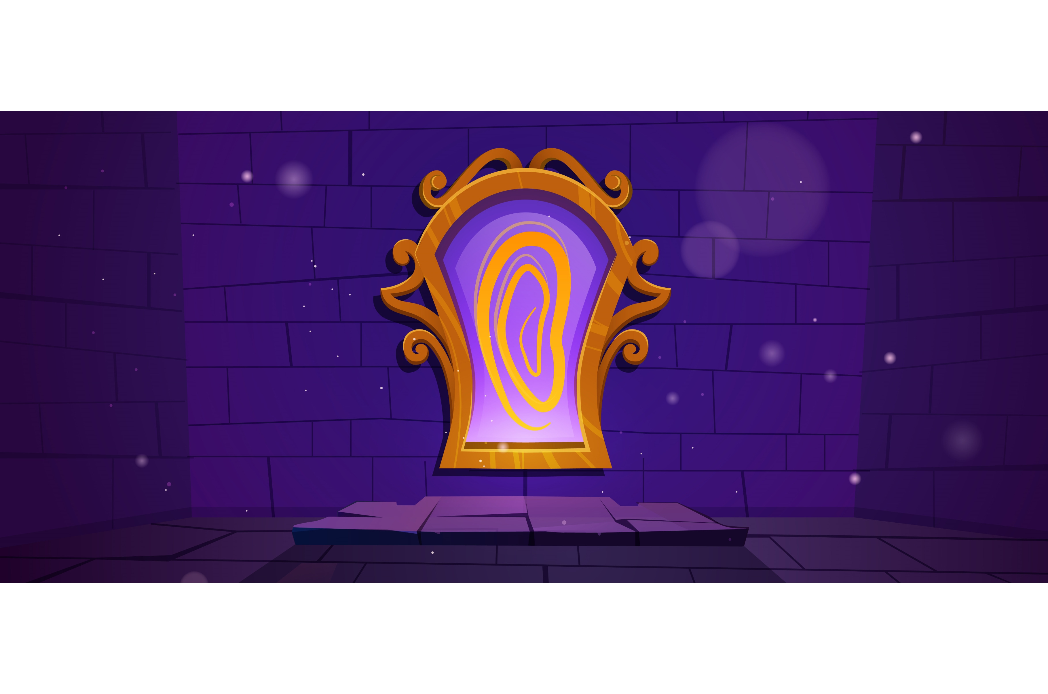 Magic mirror in golden frame on, an Object Graphic by art PVP - market