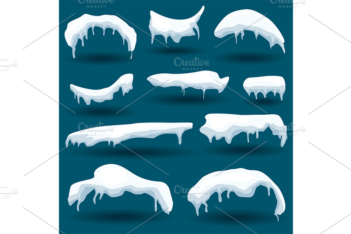 Snow Cap Set, an Object Graphic by Booblgum | Creative Market