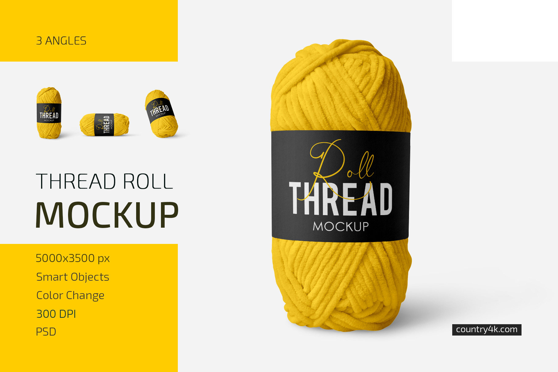Thread Roll Mockup Set, a Household Mockup by Country4k | Creative Market