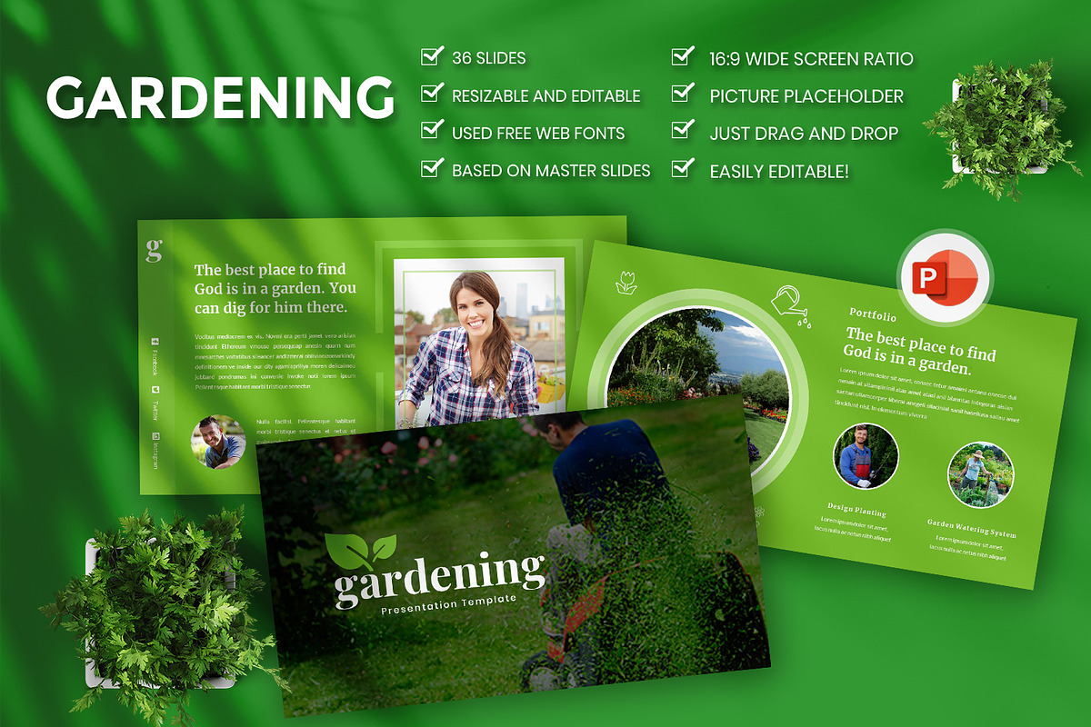 Gardening Presentation PowerPoint, a Presentation Template by Nahar_std