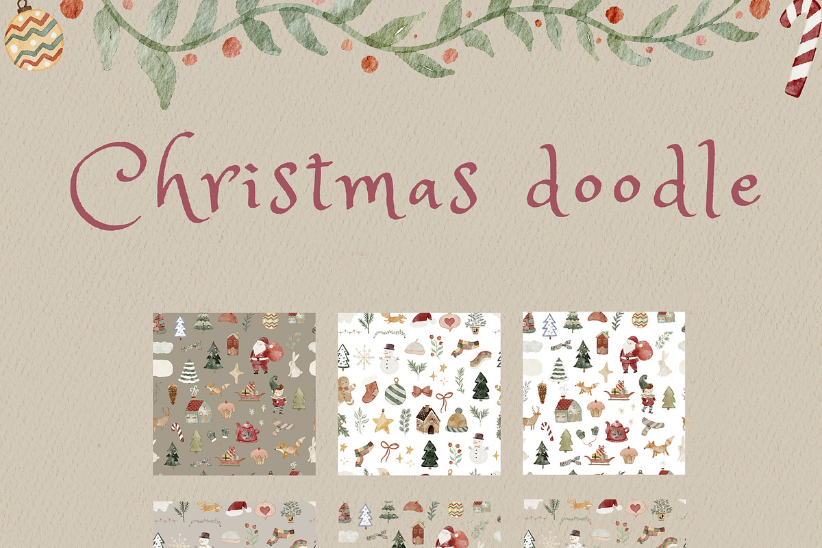 Christmas doodle clipart