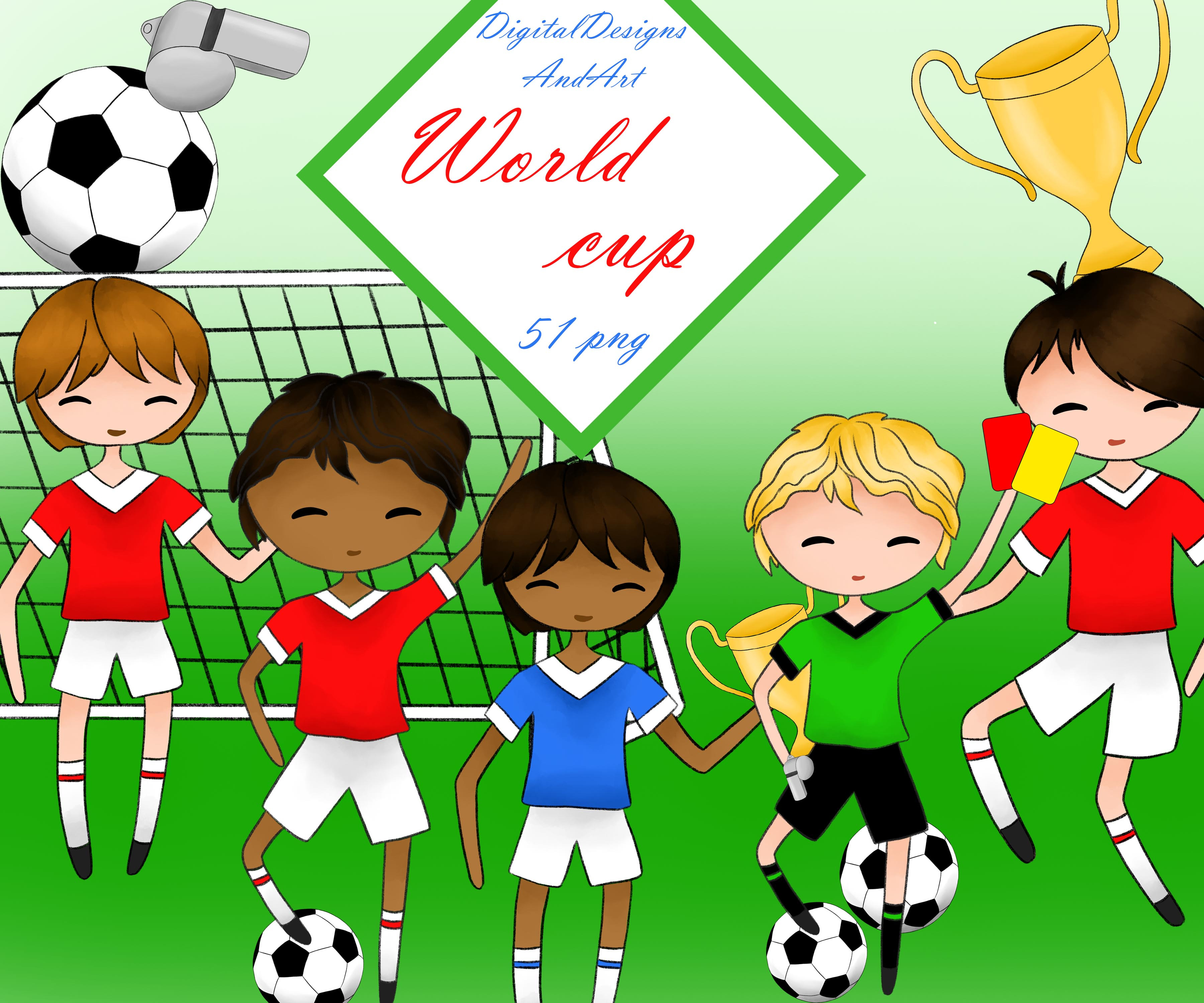 Soccer/football clipart, an Illustration by DarinaDigital