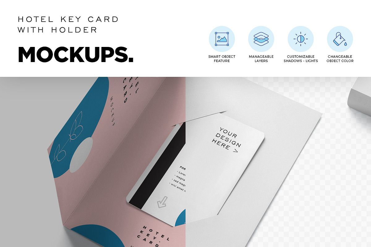 Key Card with Holder Mockups, a Product Mockup by DesignNeutrons ...
