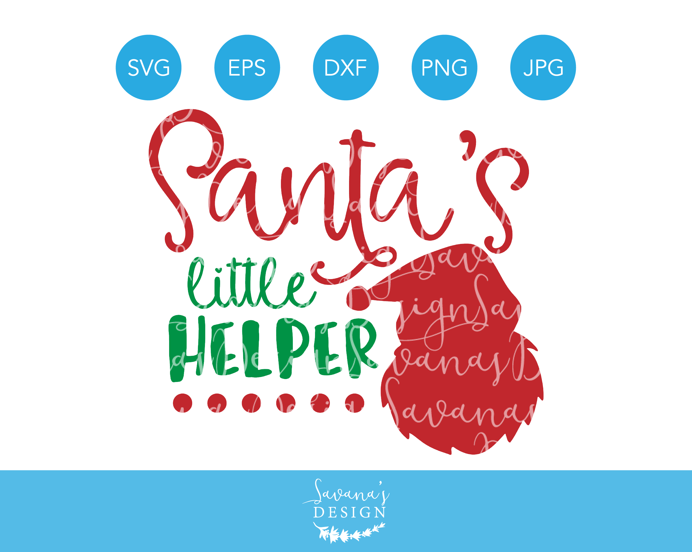 Santas Little Helper Christmas SVG, an Illustration by SavanasDesign