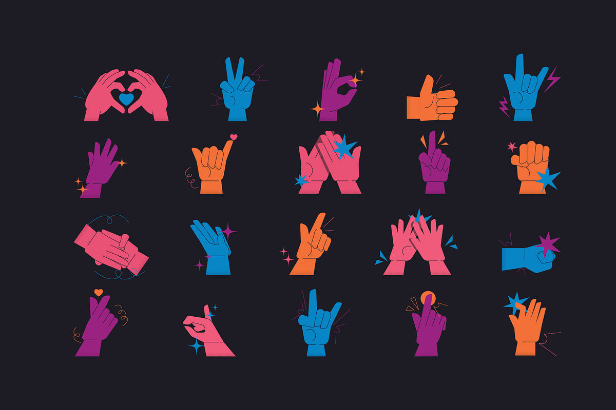 Hands Illustration Set, an Object Graphic by graphicook | Creative Market