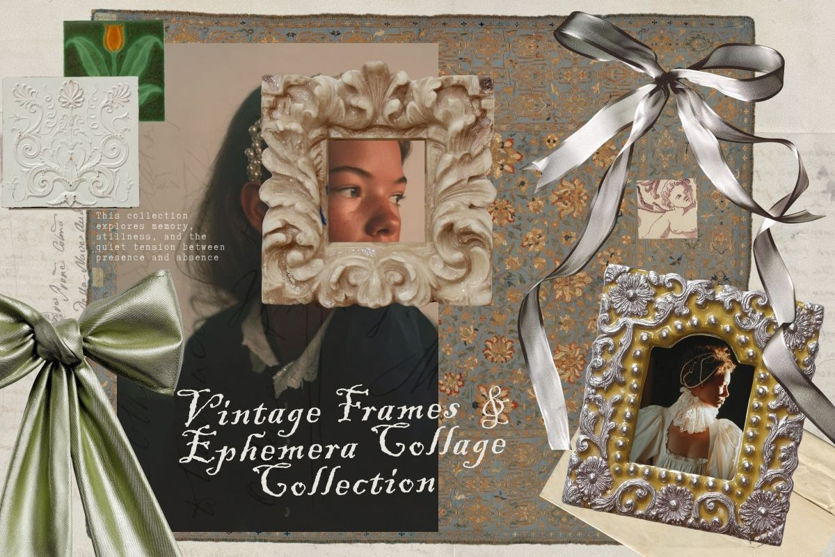 Vintage Frames & Ephemera Collage Kit