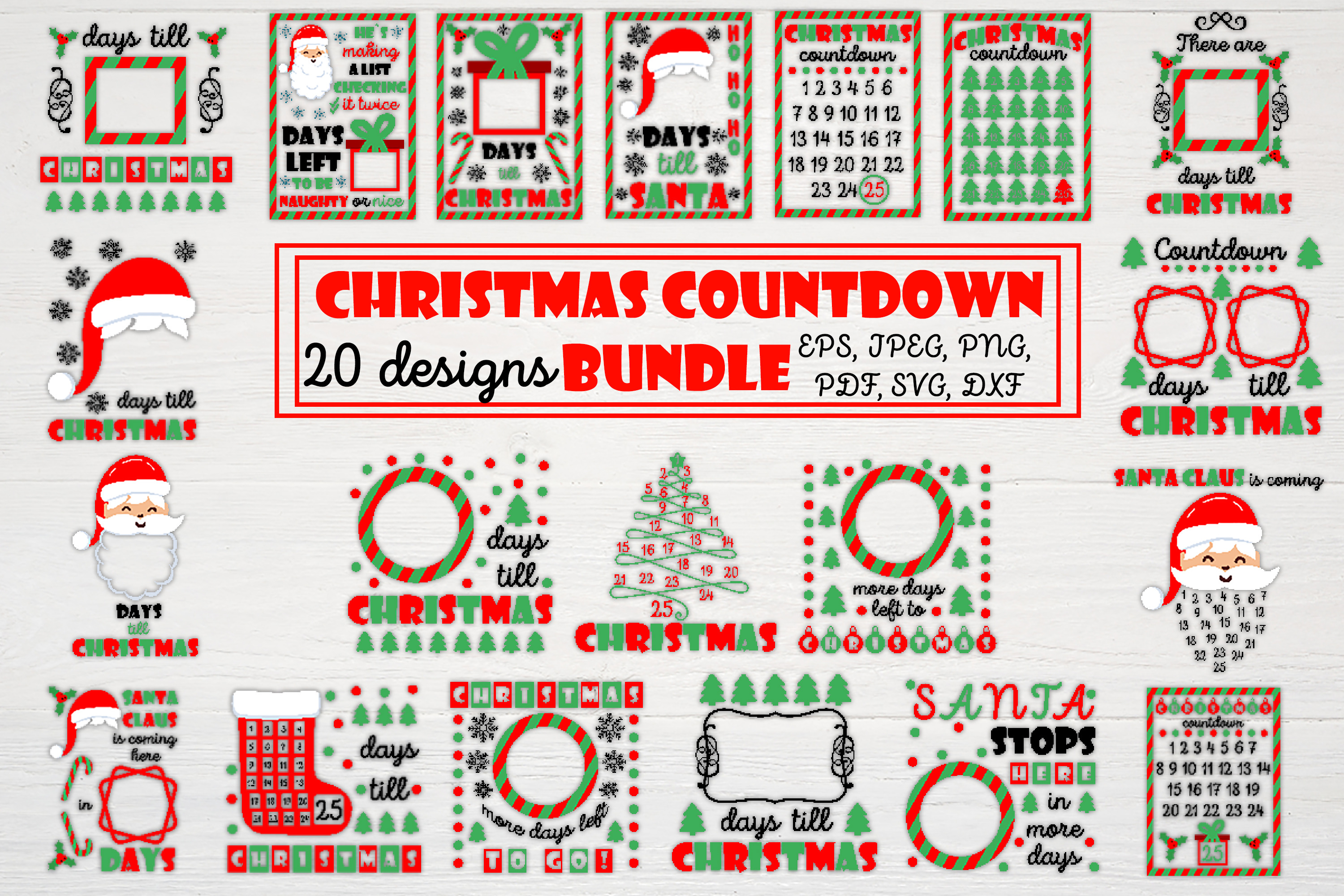 Santa Claus Christmas Countdown bundle