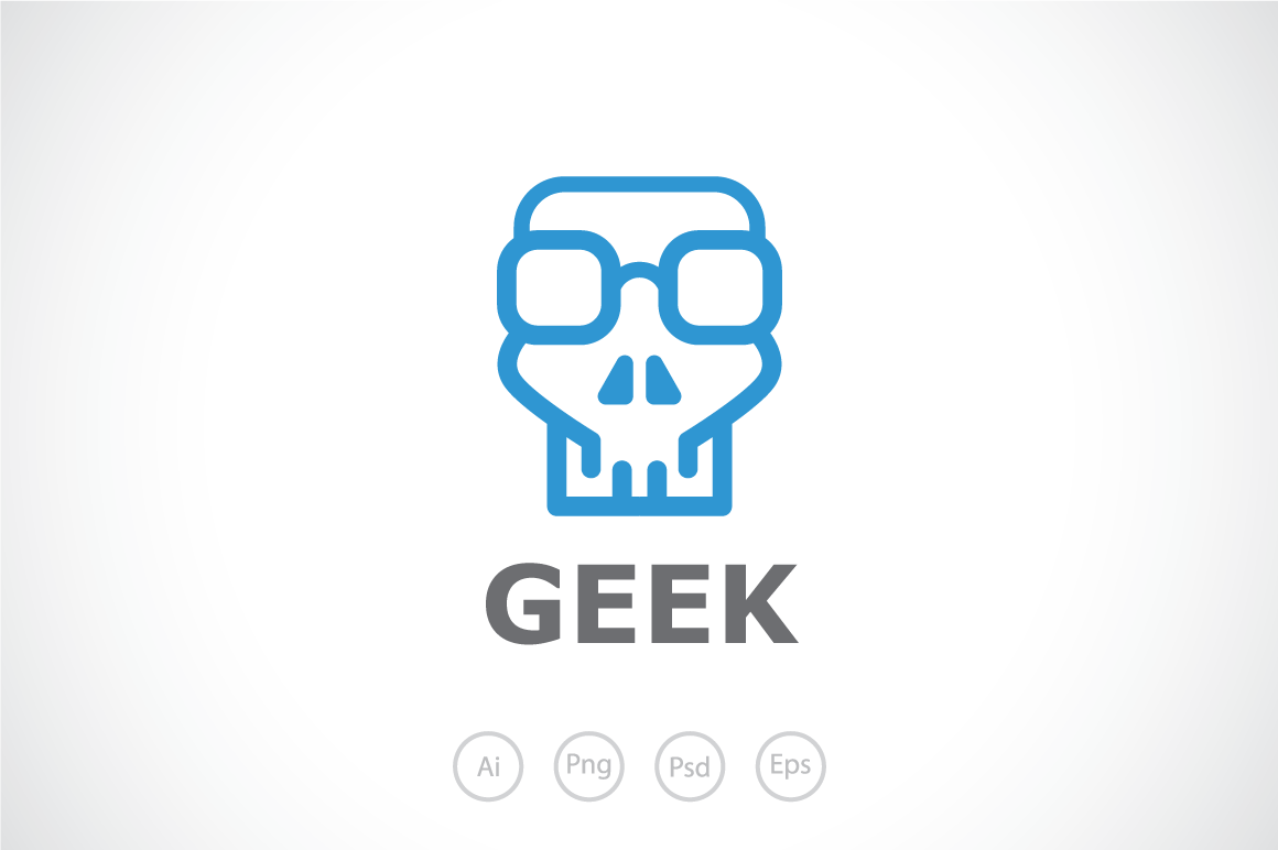Geek Skull Logo Template, a Branding & Logo Template by Heavtryq Design