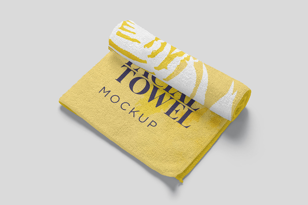 Microfiber Face Towel Mockups, an Apparel Mockup by GfxFoundry