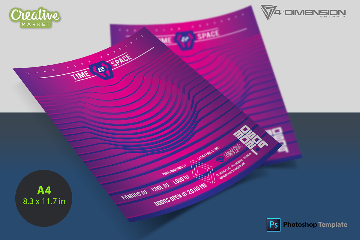 Time & Space Flyer Template, a Flyer Template by Ravi Rajcoomar