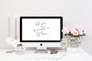 Computer Mockup, Candle & Roses, a Device Mockup by Her Creative Studio