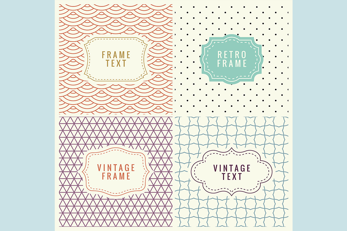 Retro Mono Line Frames, a Texture Illustration by Things for designers