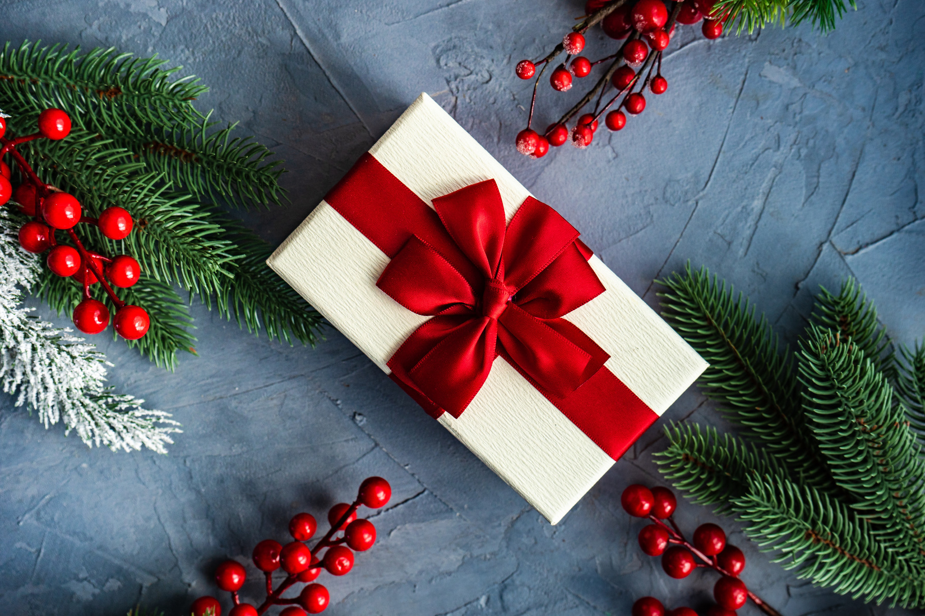 Christmas card concept featuring 24 december, baubles, and box, a ...