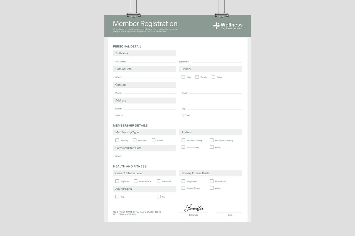 Member Registration Form Template, a Stationery Template by BrandPacks ...