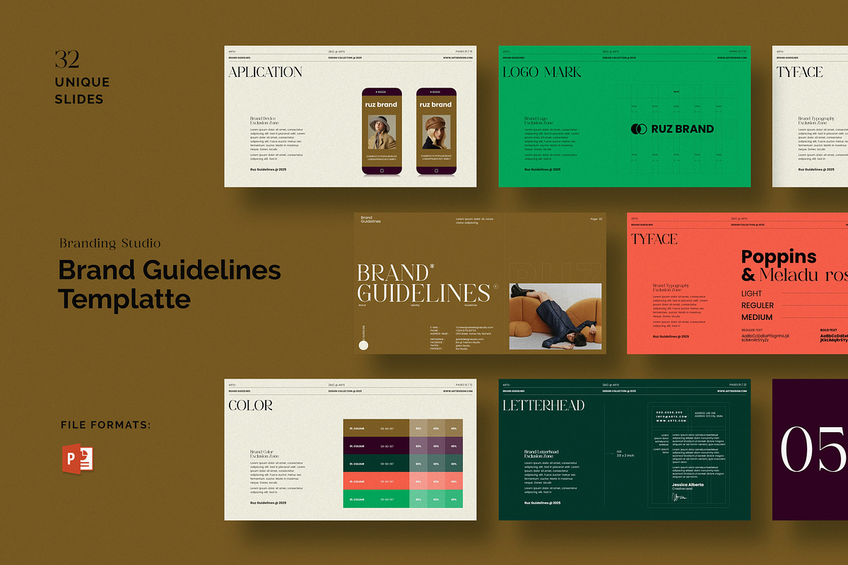 Brand Guidelines PowerPoint Template, a Presentation Template by Dream-Lab