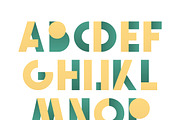 Retro font in yellow and green, an Object Graphic by Modern vector