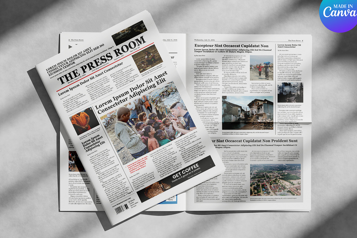 Tabloid-Style Newspaper Template