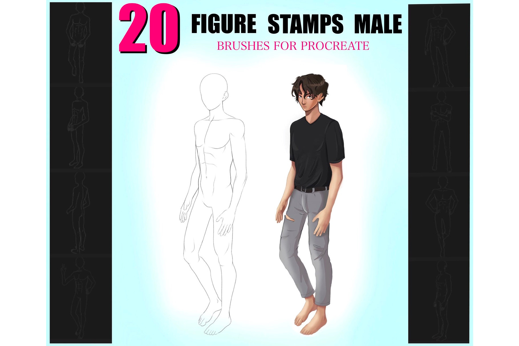 Figure MALE brushes for Procreate