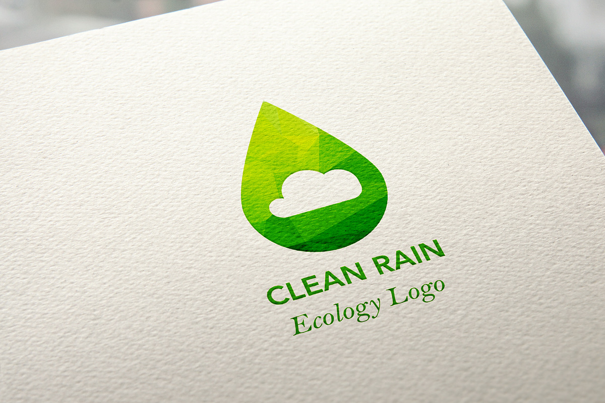 Ecology Clean Rain Logo, a Branding & Logo Template by barsrsind