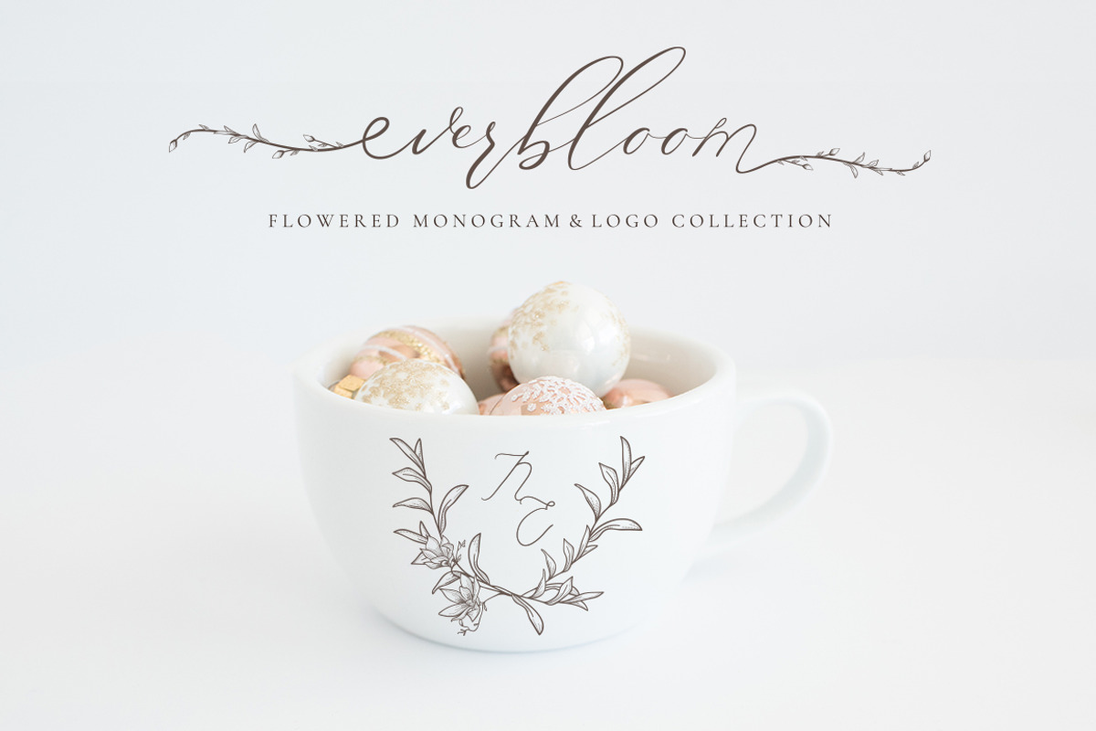 Flowered Monogram & Logo Collection, a Branding & Logo Template by Olya ...