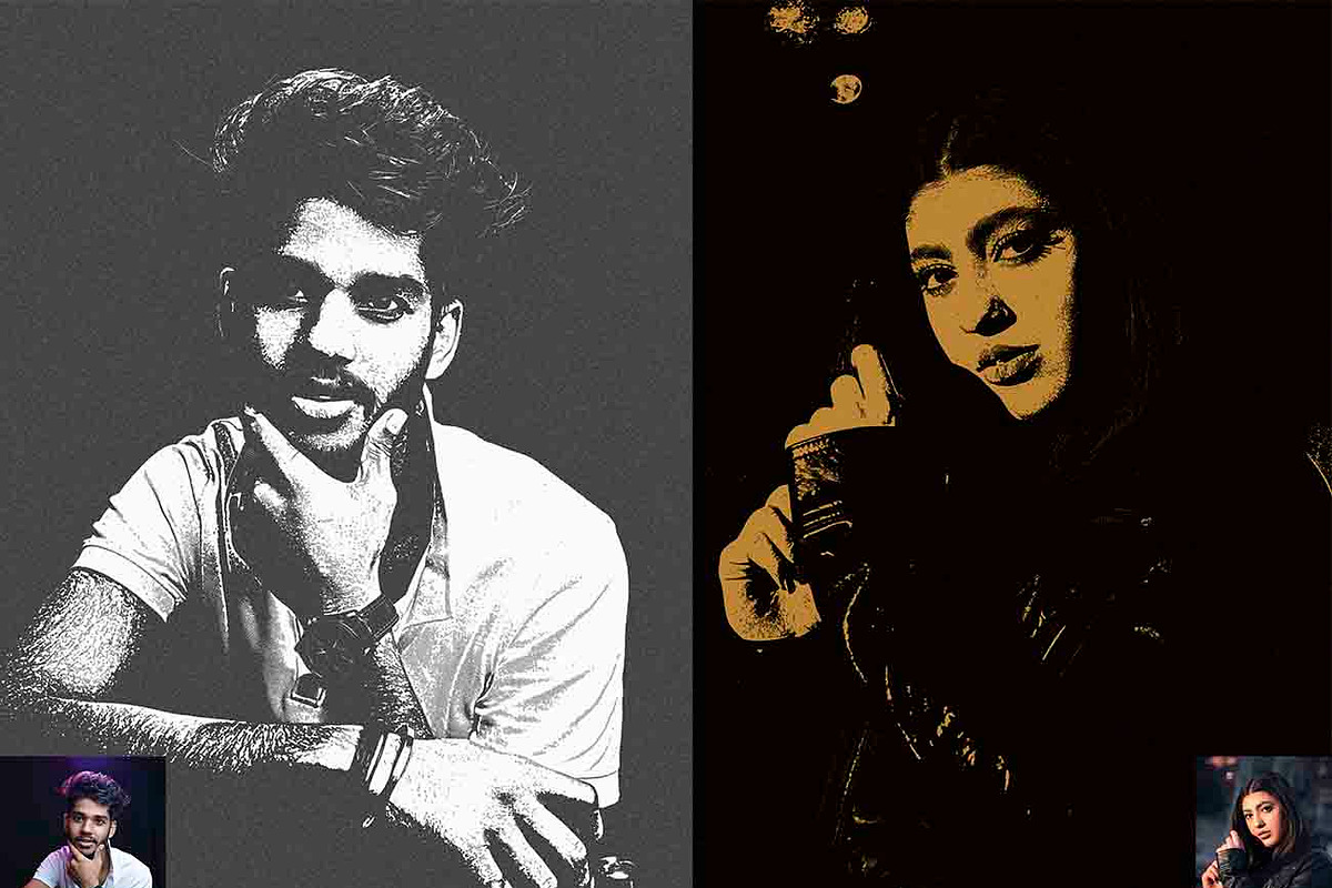 Grunge Xerox Effect Photoshop Action, an Action Add-On by Studio Retouch