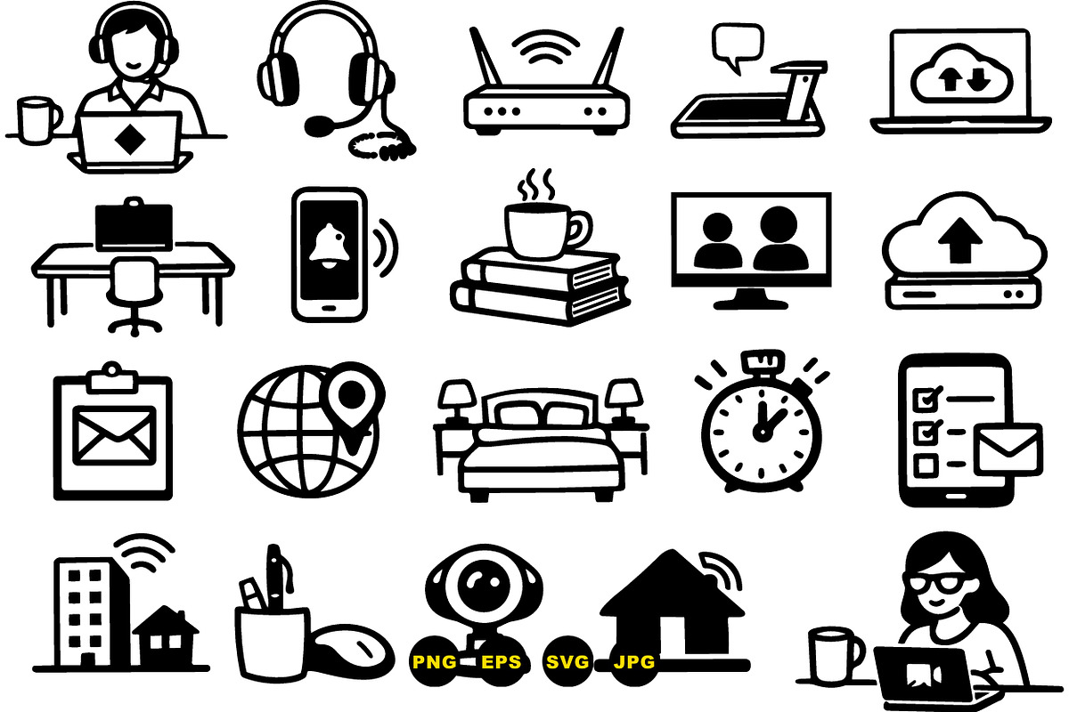 Remote Work Icon Collection for Digi, an Illustration by designvectx