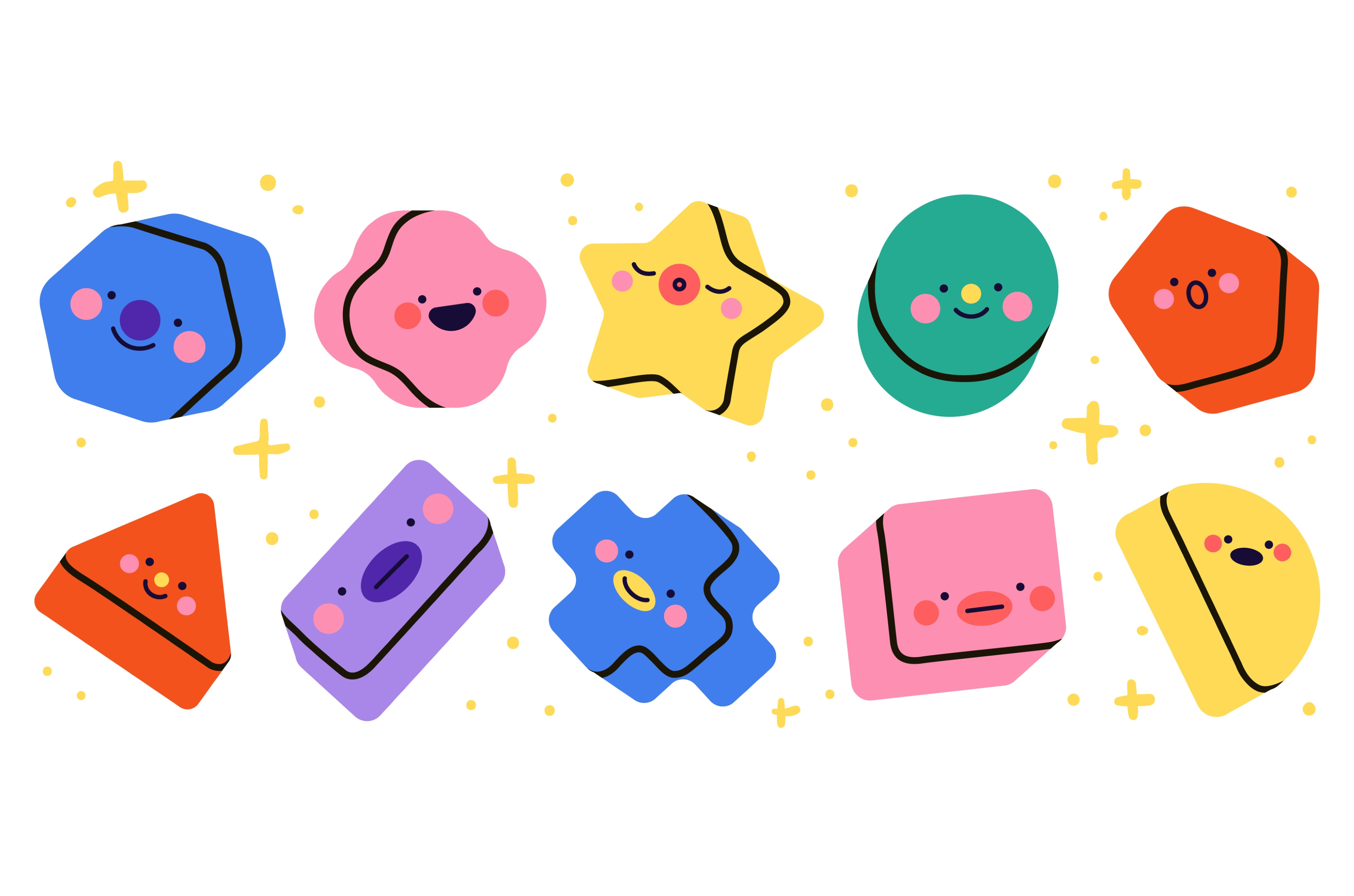 3d geometric shapes emotions. Cute, an Object Graphic by YummyBuum