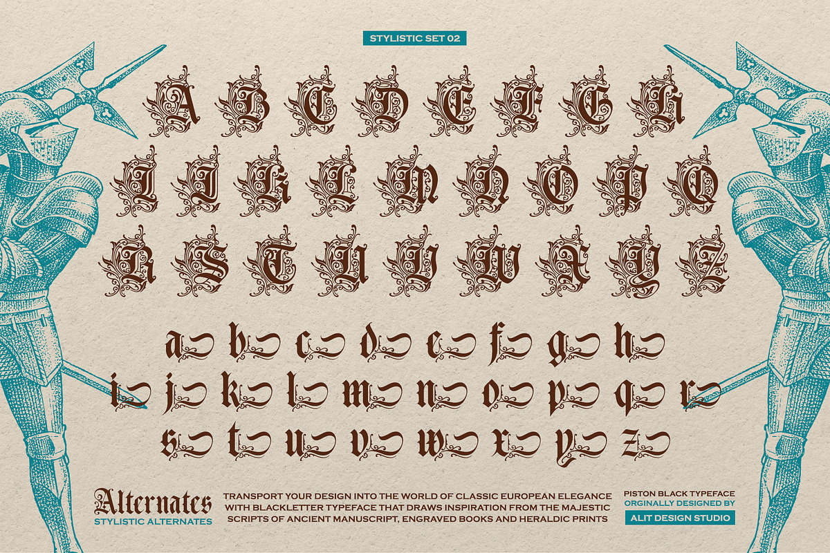 Piston Black Typeface, a Blackletter Font by alit design | Creative Market