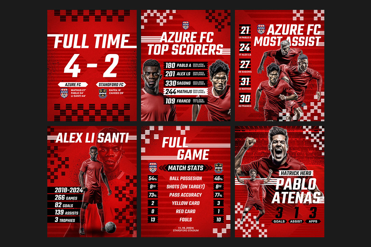 Football Club Instagram Templates PSD