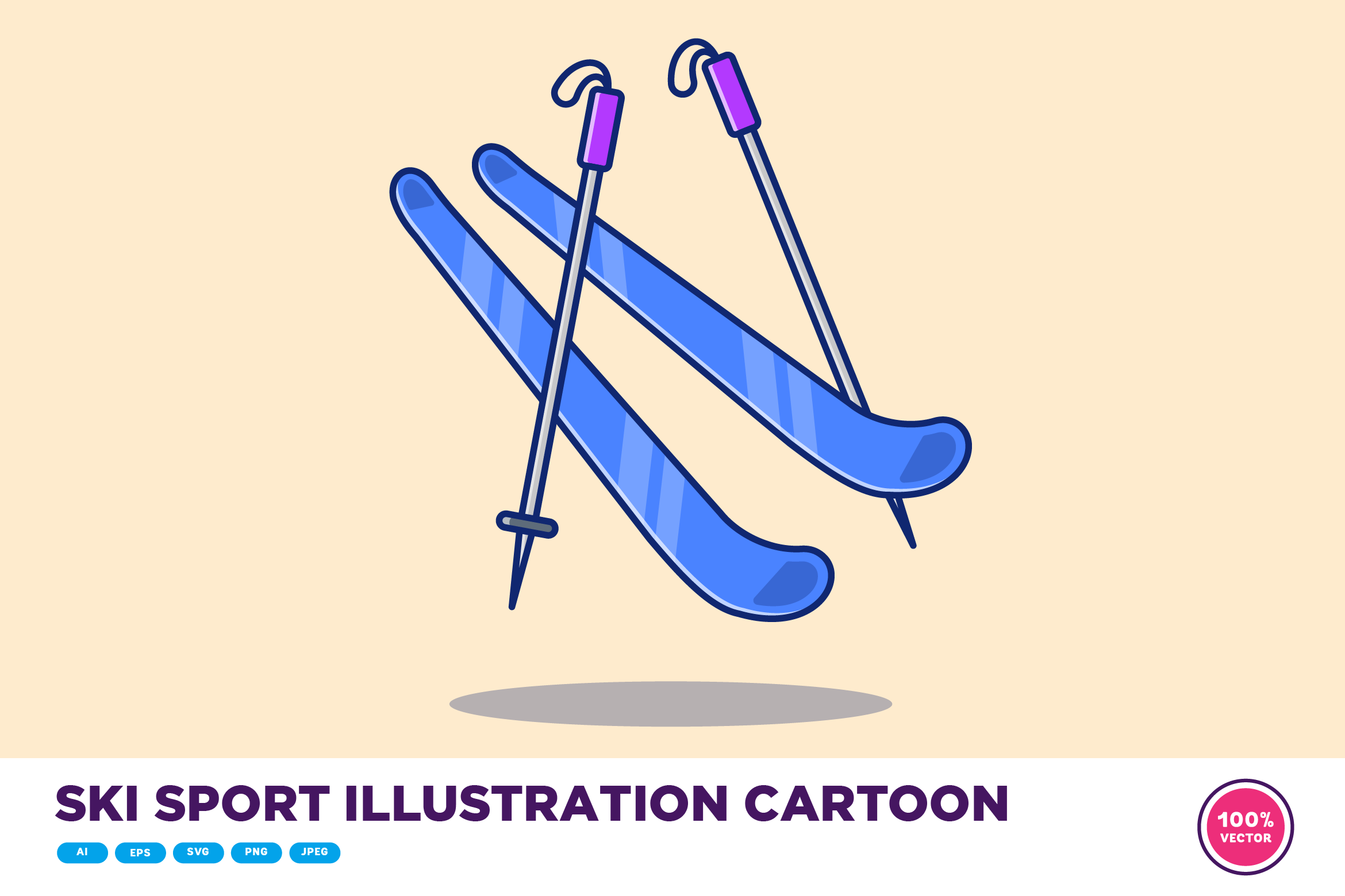 Ski Sport Illustration Cartoon, a Person Illustration by Catalyst Labs