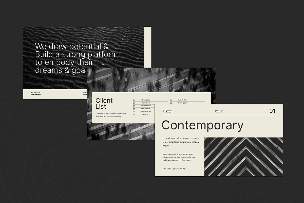 Monochrome Business Presentation, a Presentation Template by Guuver