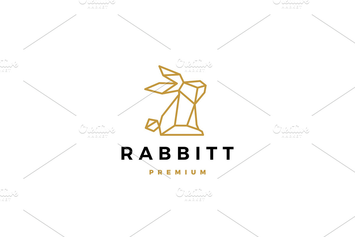 geometric rabbit hare bunny logo, a Branding & Logo Template by VSTRD ...