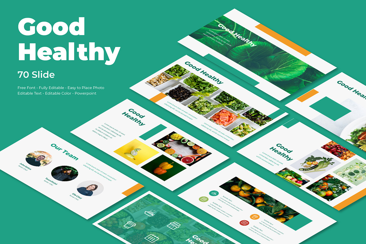 Good Healthy PowerPoint Template, a Presentation Template by Dankudraw
