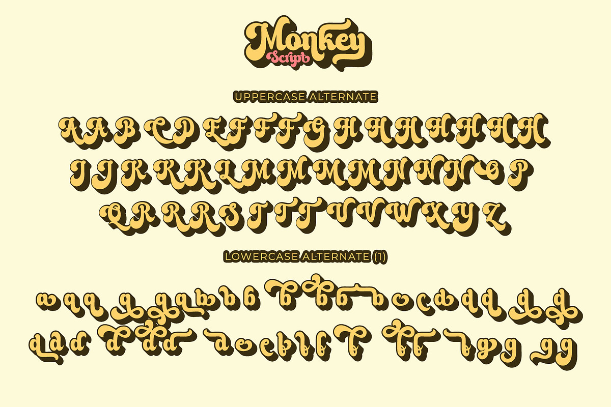 Monkey Script - Groovy Retro Font