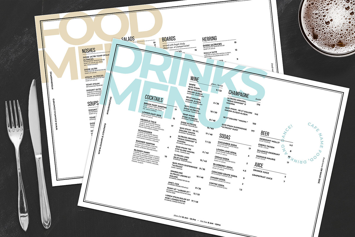 Landscape Restaurant Menu Template, a Flyer Template by BrandPacks